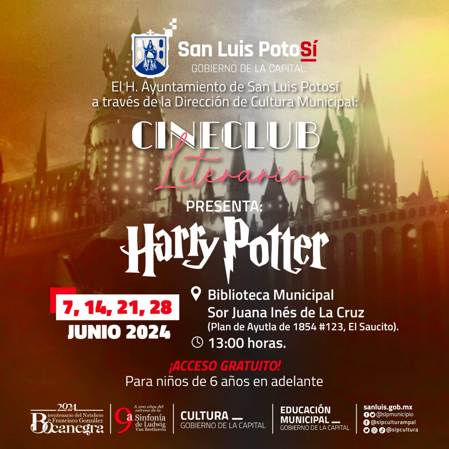 Biblioteca de El Saucito invita al Cine Club Literario de Harry Potter